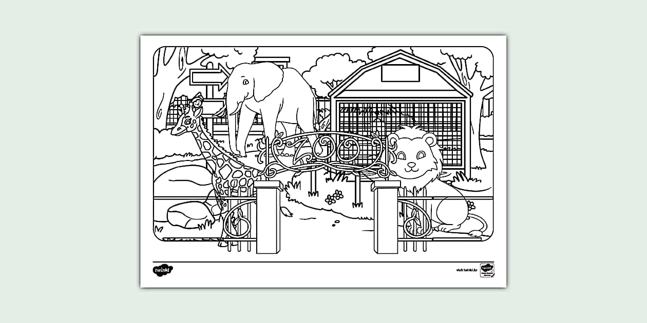 동물원 색칠놀이 Zoo Coloring Sheet (teacher made)