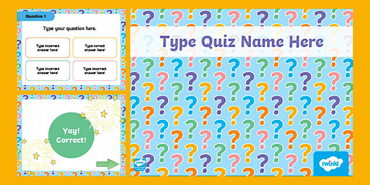Make Your Own Quiz - Editable PowerPoint Quiz Template