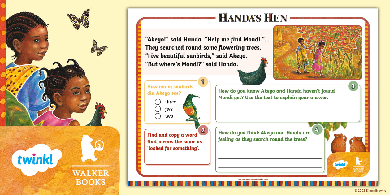 FREE! - Handa's Hen: Reading Comprehension Mat - Twinkl