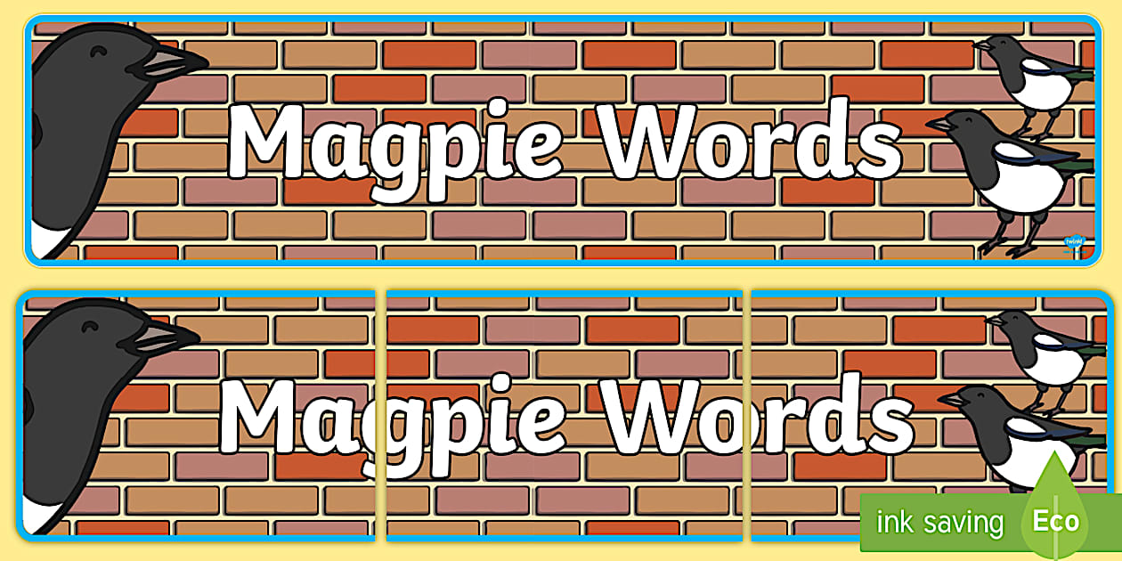 Magpie Words Display Banner (teacher made) - Twinkl