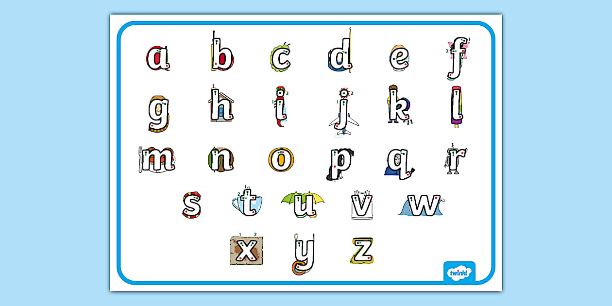 Alphabet Letter Shapes Letter Formation with Arrows Desk Mat