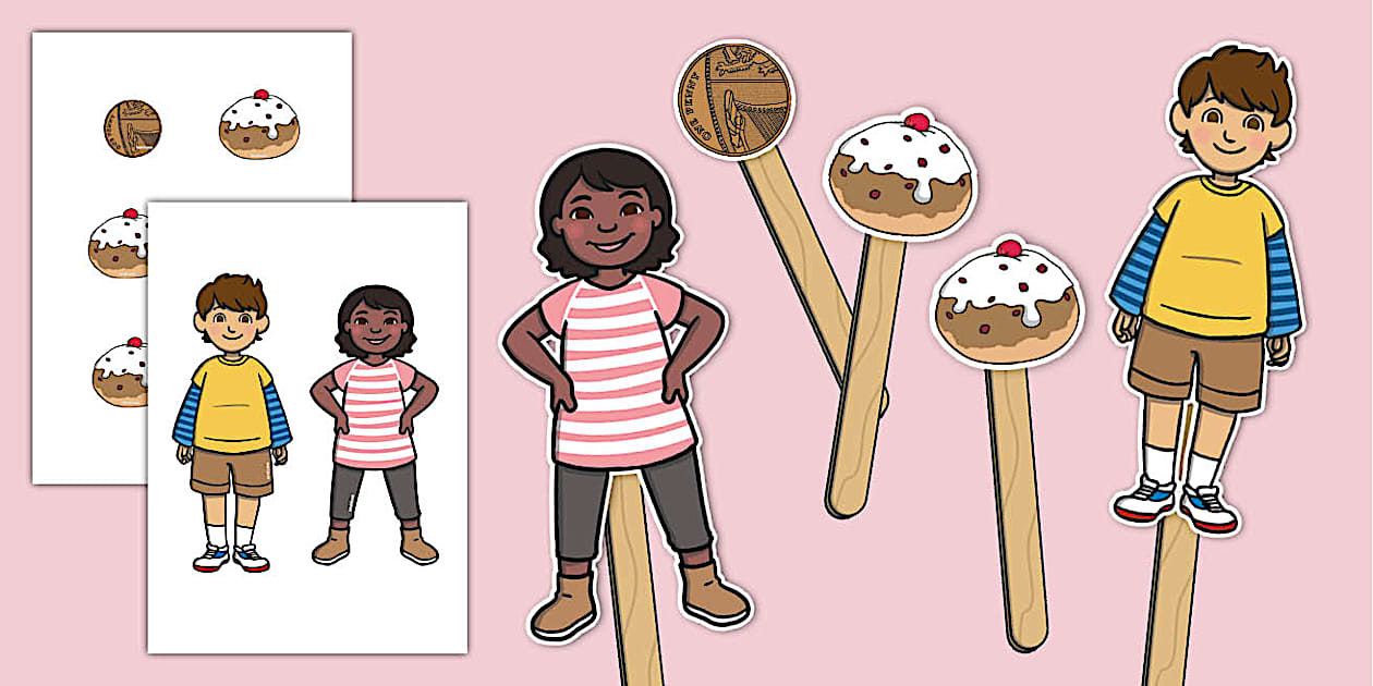 5 Currant Buns Stick Puppets | Twinkl (teacher made)