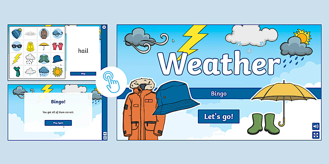 Weather Interactive Bingo (creat de profesori) - Twinkl