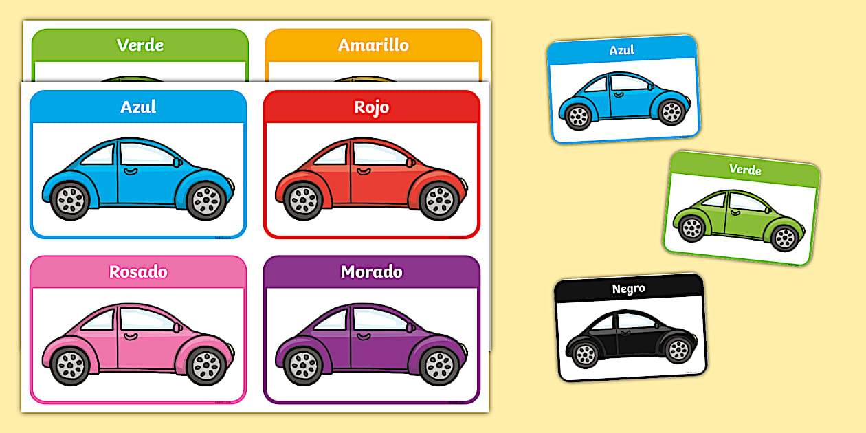Tarjetas: aprendiendo colores con carros | Twinkl - Twinkl
