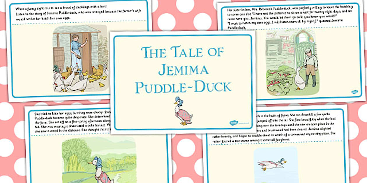 Black and White The Tale of Jemima Puddle-Duck Story Cards (Beatrix Potter)