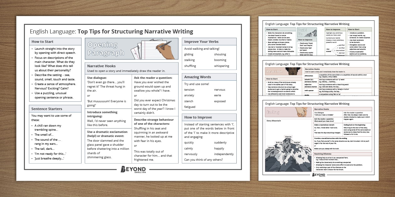 GCSE Structuring Narrative Writing: Top Tips (teacher made)