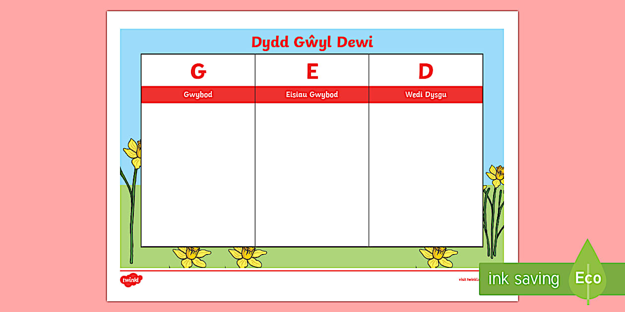 Grid GED Dydd Gŵyl Dewi (teacher made) - Twinkl