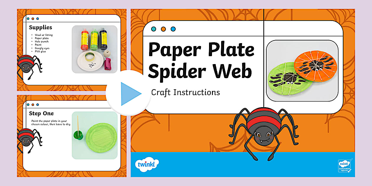 Simple Paper Plate Spider Craft Instructions (teacher made)