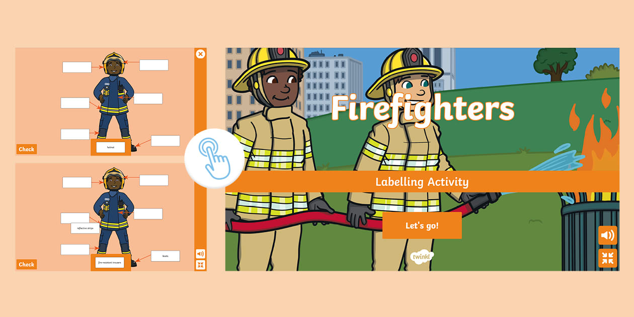 Firefighters Interactive Labelling Activity (teacher made)