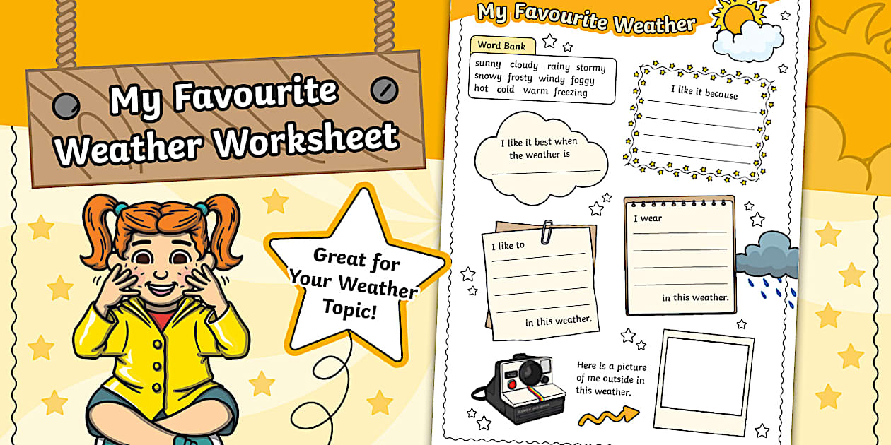 My Favourite Weather Worksheet - KS1 - Twinkl