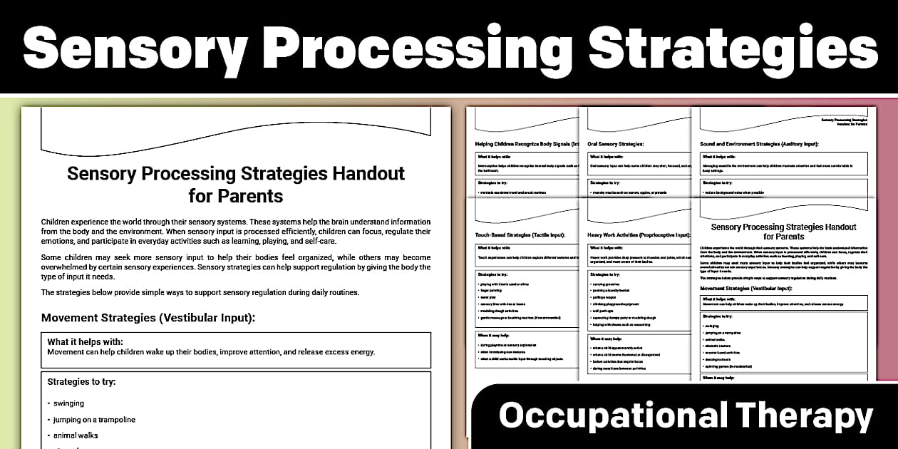 Sensory Processing Strategies Handout for Parents | Occupational Therapy