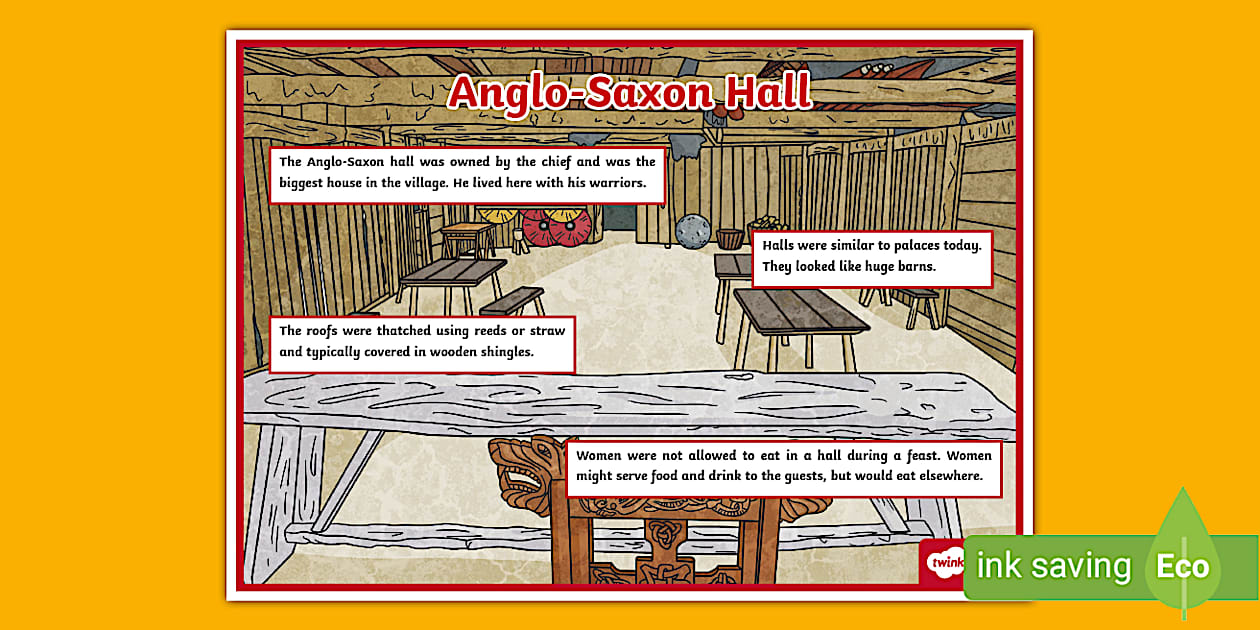 Anglo-Saxon Hall Display Poster (teacher made) - Twinkl