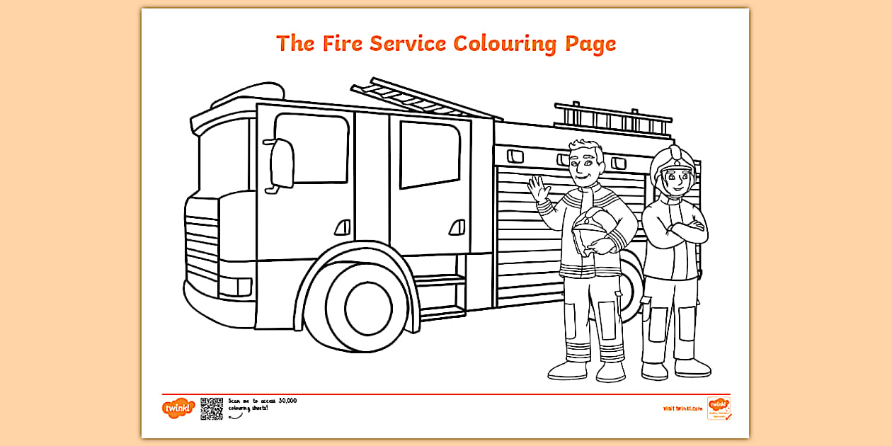Fire Engine Colouring Page | Colouring Sheets | Twinkl