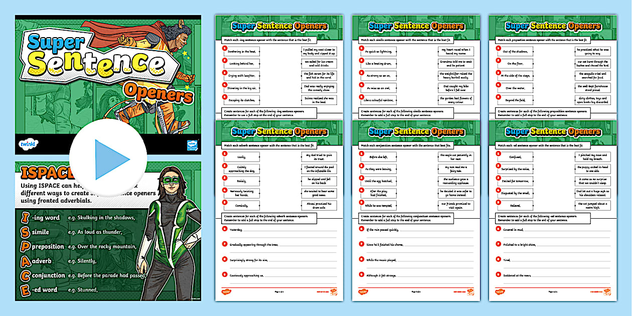 Super Sentence Openers KS2 Teaching Pack | Twinkl English