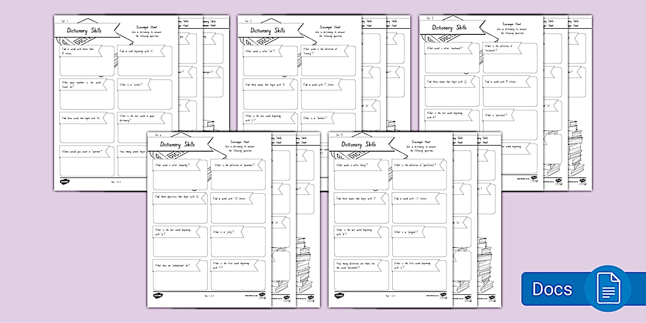New Zealand Dictionary Scavenger Hunt Worksheets - Twinkl