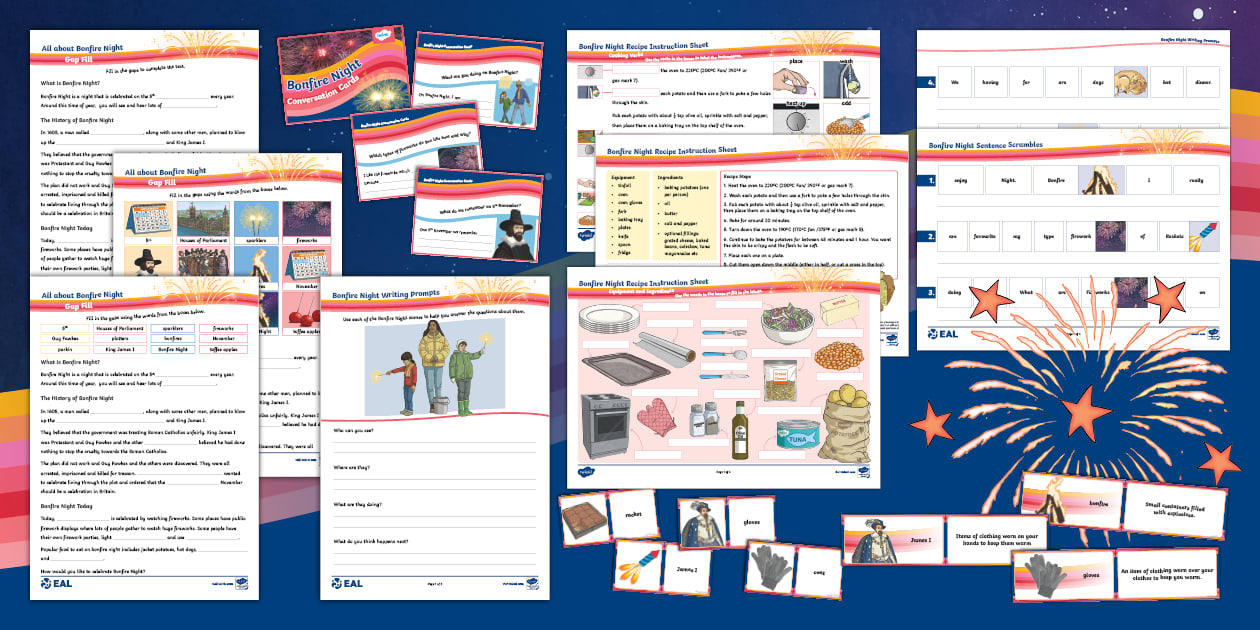 Teaching Learners of EAL About Bonfire Night - Activity Pack