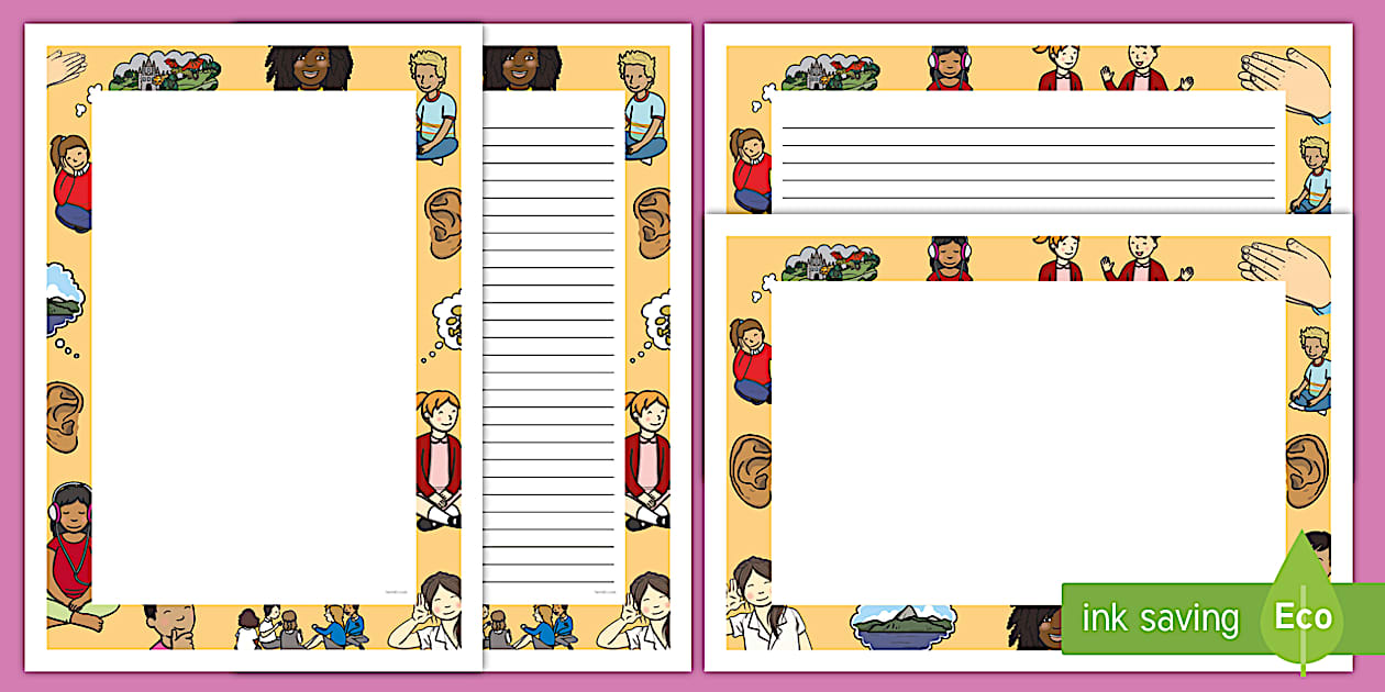 Editable English Listening Page Borders (teacher made)