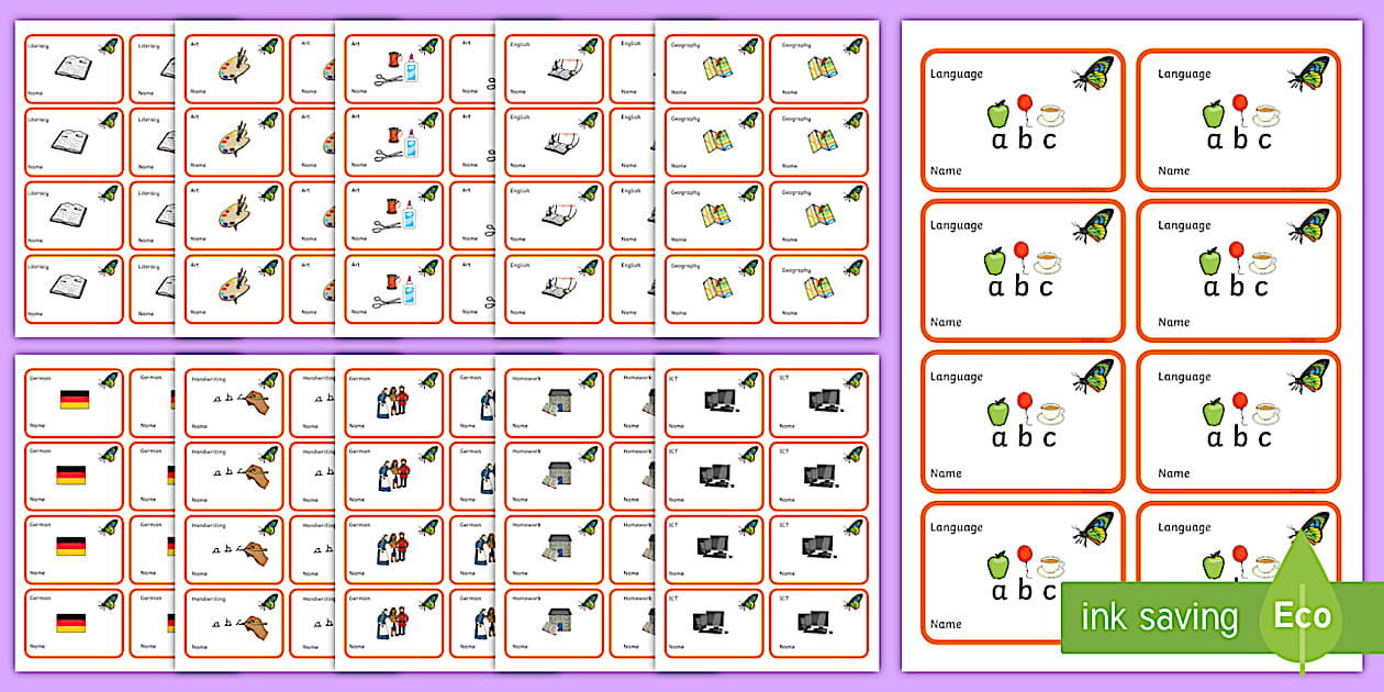 Butterfly Themed Editable Book Labels (teacher made)