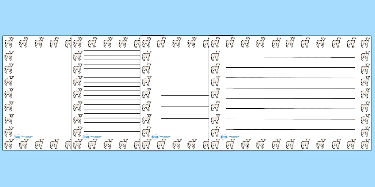 Lamb Landscape Page Borders- Landscape Page Borders - Twinkl