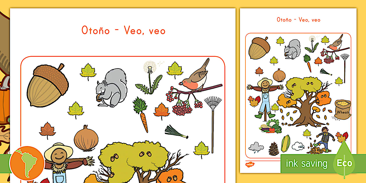 El otoño Juego de veo veo (Lehrer gemacht) - Twinkl