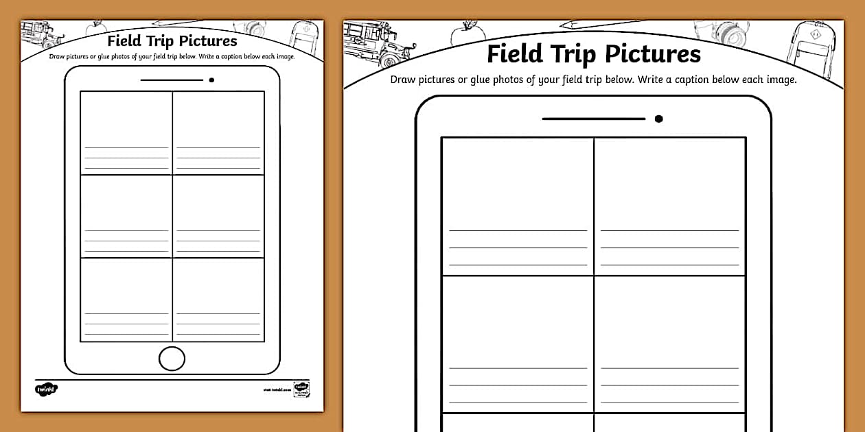 Field Trip Pictures on a Cell Phone Activity Worksheet for 3rd-5th Gr