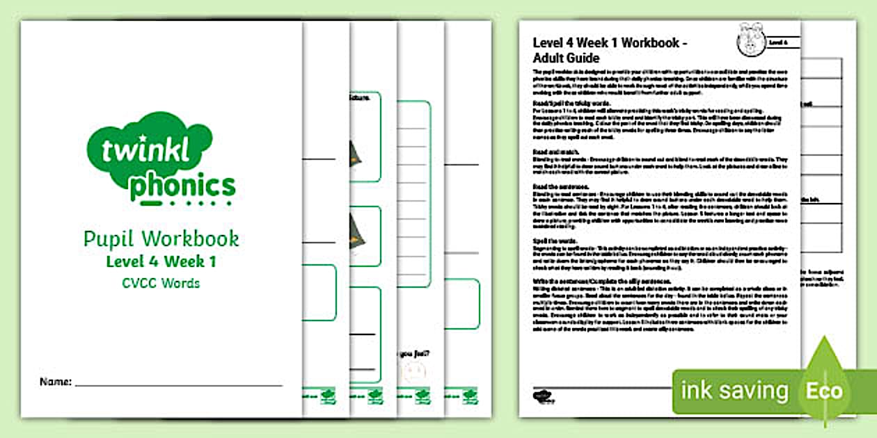 CVCC Words Level 4 Phonics Workbook - Primary Resources