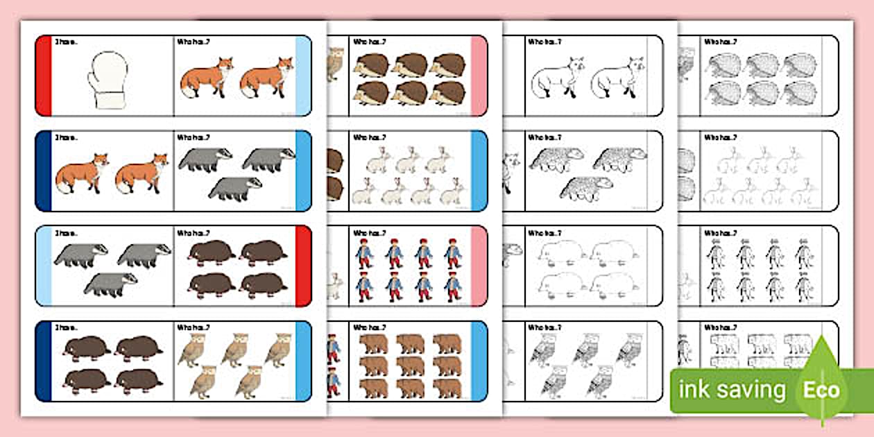 The Mitten Story I Have, Who Has Counting Game - Twinkl
