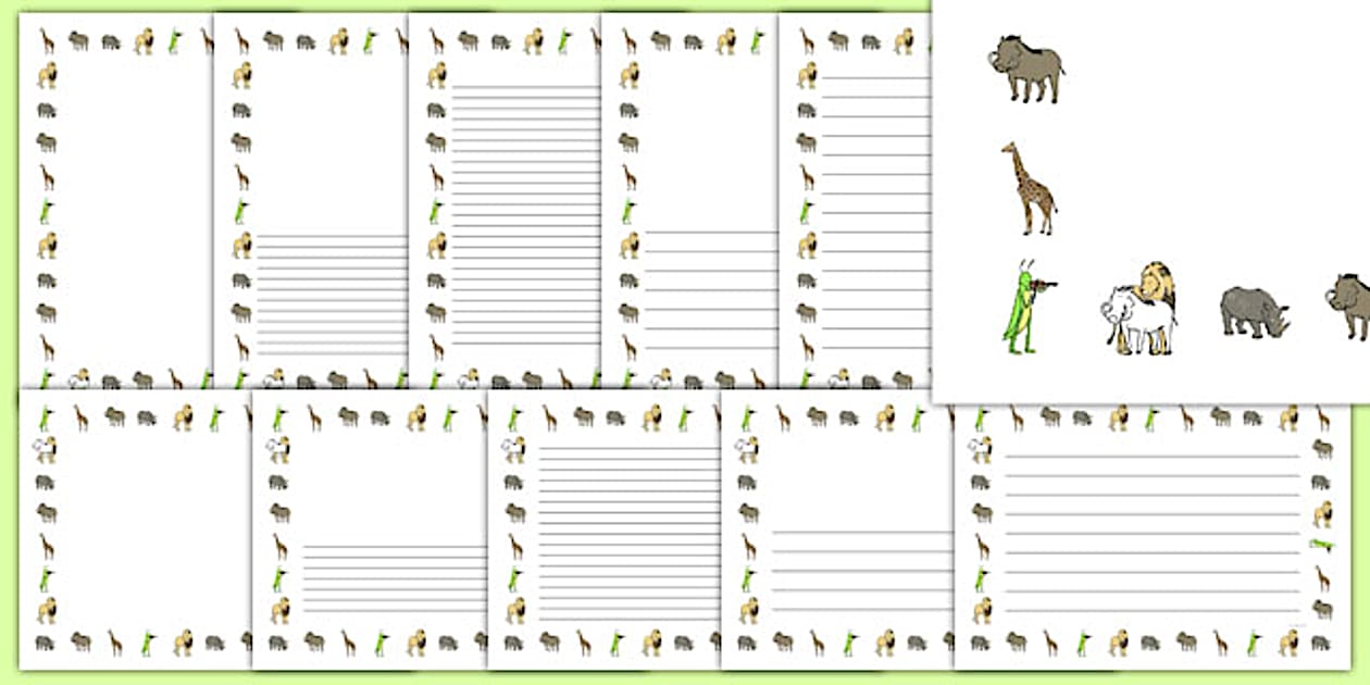 Editable Dancing Giraffe Themed Page Borders Pack - Twinkl