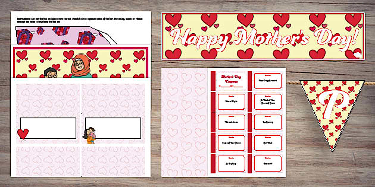Hearts Mother's Day Party Pack | Twinkl Party (teacher made)