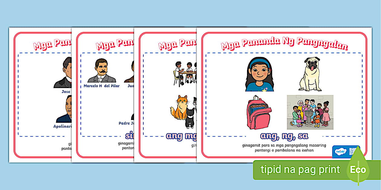 Mga Pananda Ng Pangngalan: Poster | Grade 1 | Twinkl