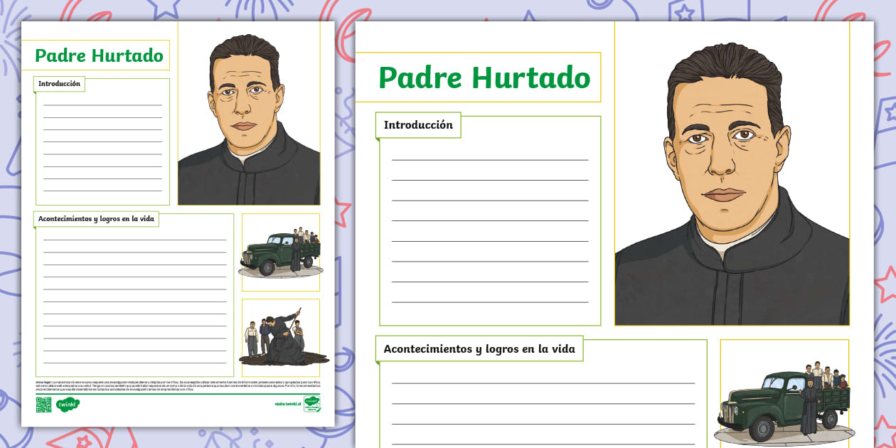 Guía de Trabajo: Biografía de Padre Hurtado - Twinkl