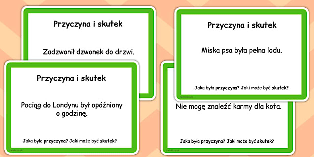 Guided Reading Skills-Task Cards Cause and Effect Polish