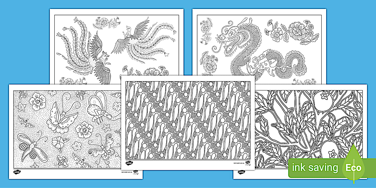Indonesian Batik Mindfulness Colouring Culture - Twinkl
