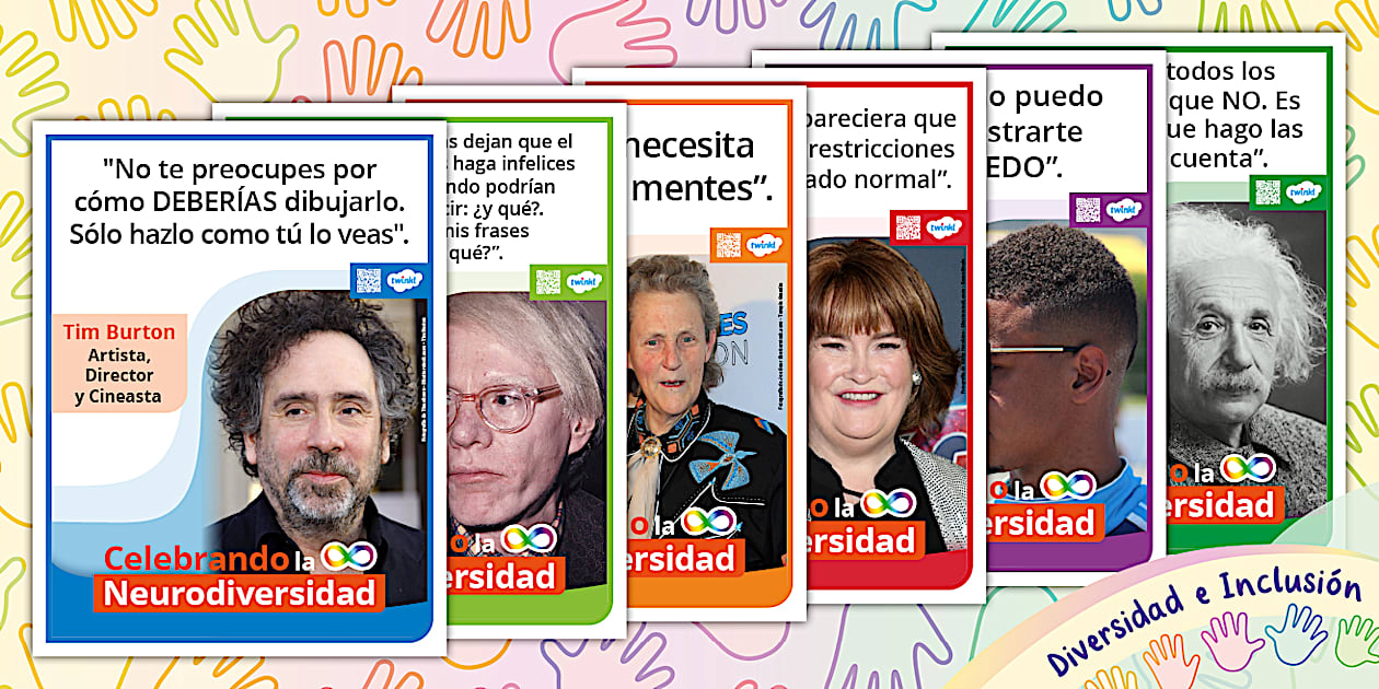 Póster Famosos Neurodivergentes Celebrando Neurodiversidad