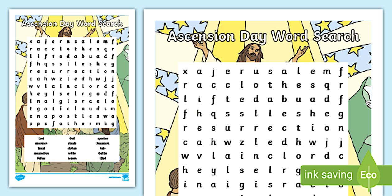 Catholic Ascension Day Word Search Activity