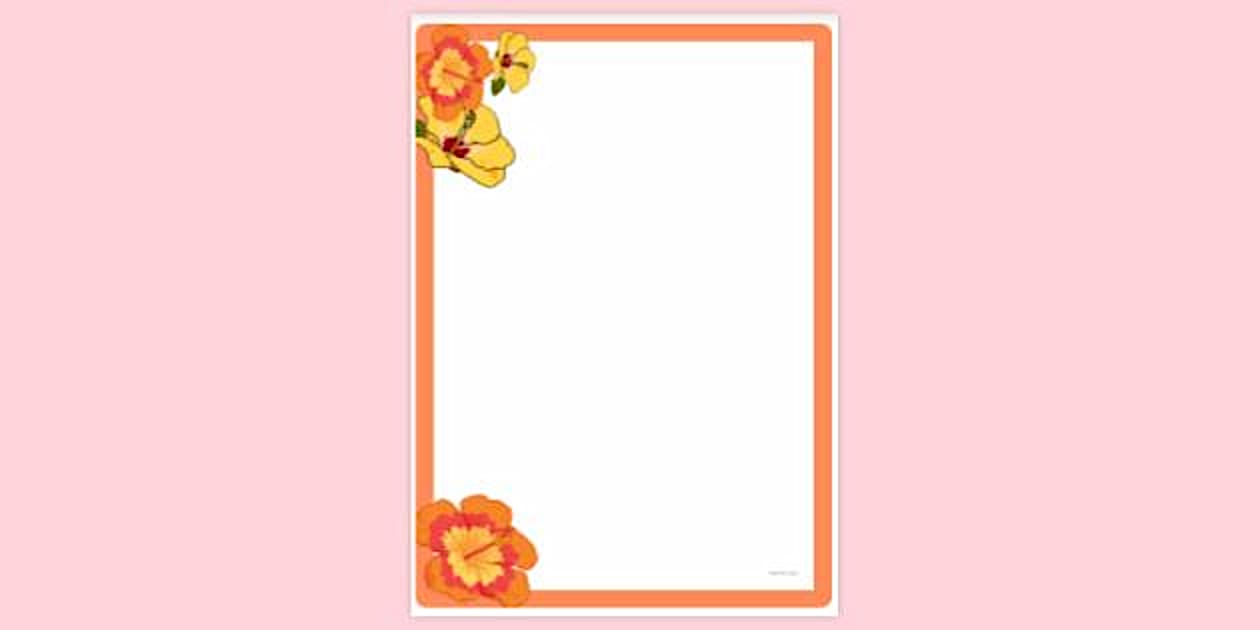 Hibiscus Flower Page Border | Page Borders | Twinkl - Twinkl