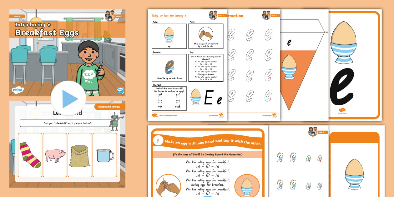 Phonics letter 'e' Lesson Pack - Level 2 Week 4 Lesson 2