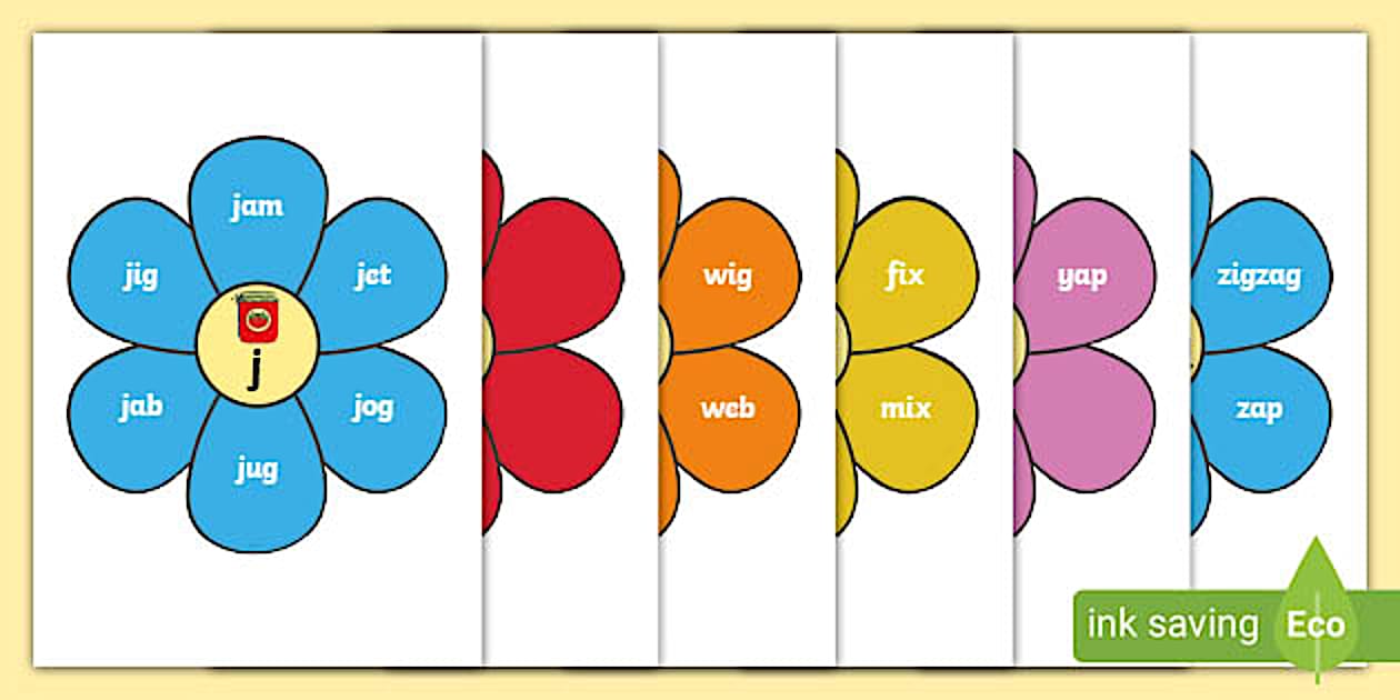 Editable Phase 3 Word Family Flowers (teacher made) - Twinkl