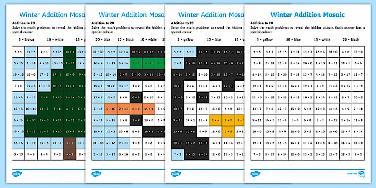 Pixel Art dell'Inverno con Addizioni | Coding (teacher made)
