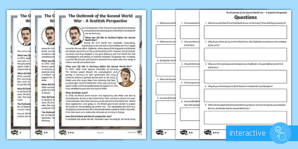 The Outbreak of the Second World War - A Scottish Perspective Go Respond