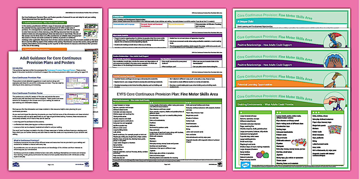 EYFS Fine Motor Continuous Provision Planning Pack Ages 3-5