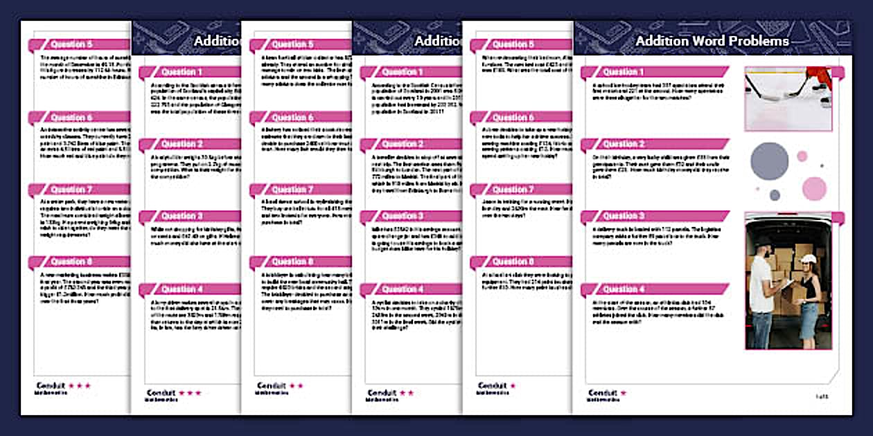 Differentiated Addition Word Problems (Hecho por educadores)