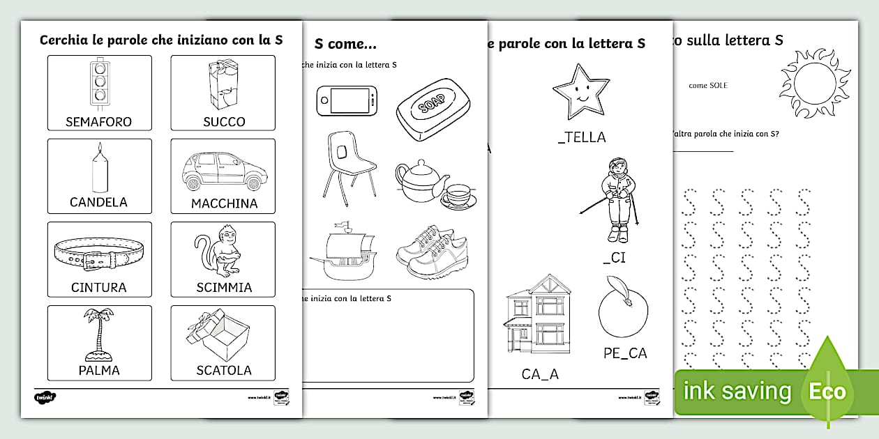 Schede Didattiche sulla Lettera S (teacher made) - Twinkl