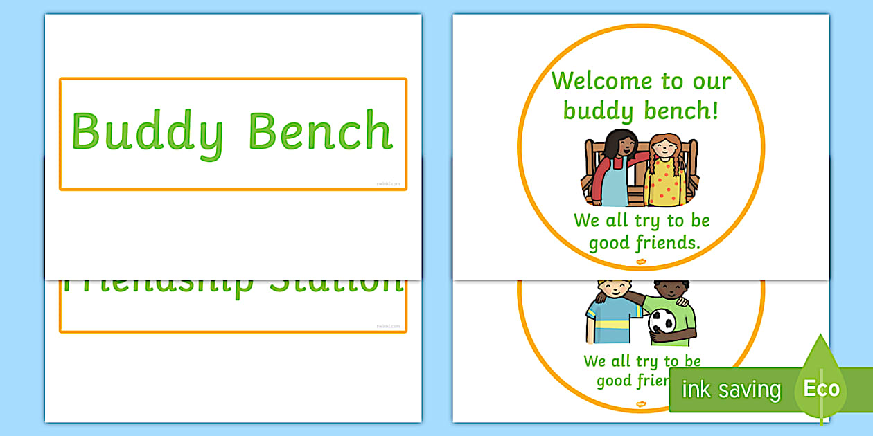 Buddy Bench And Friendship Station Display Signs - Twinkl