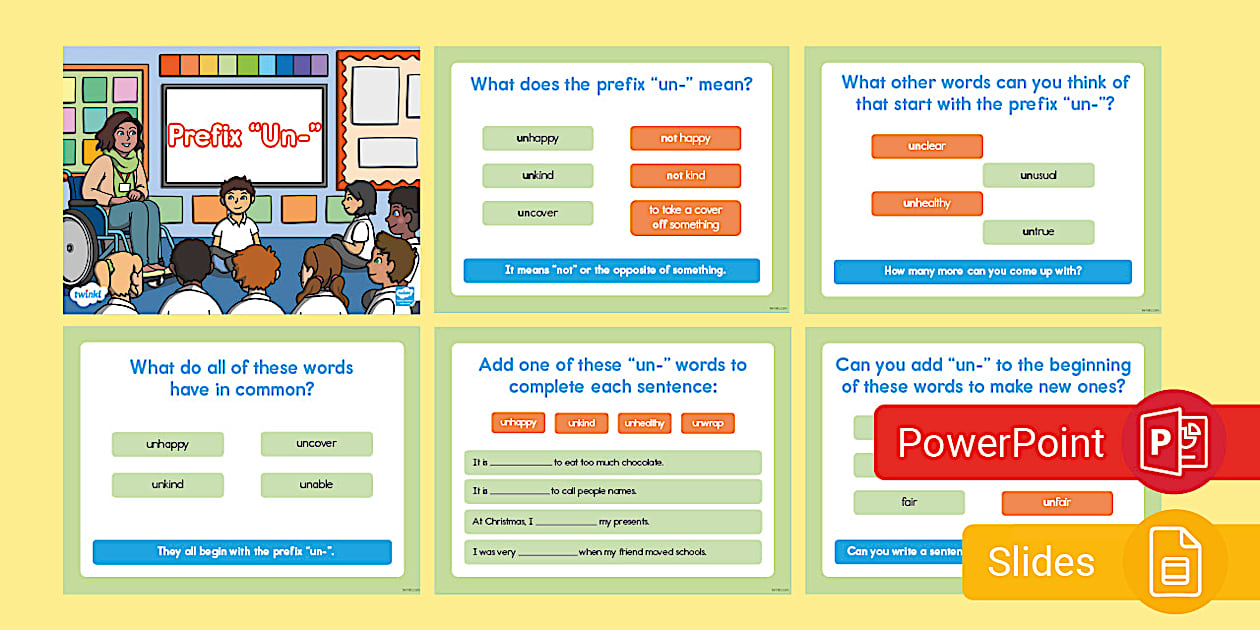 Prefix Un- Presentation - PowerPoint & Google Slides