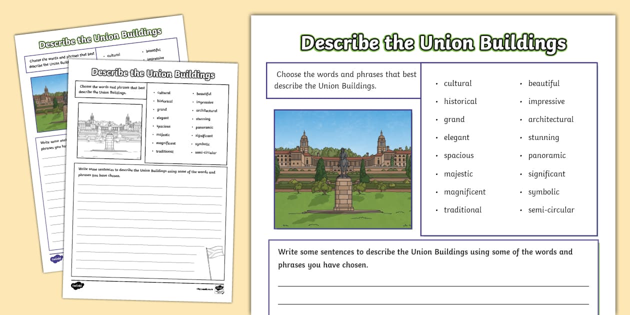 Describe the Union Buildings Worksheet (Teacher-Made)