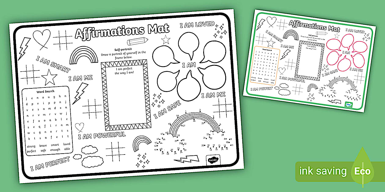 Affirmations Activity Mat F-2 (teacher made) - Twinkl