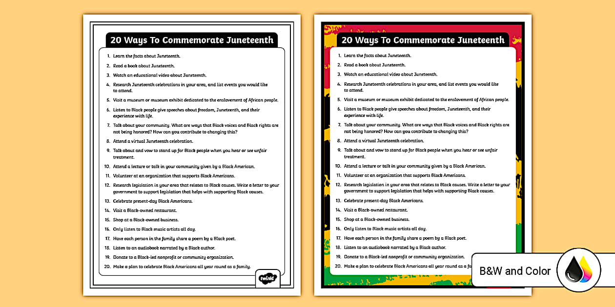 20 Ideas for How to Commemorate Juneteenth | Twinkl USA