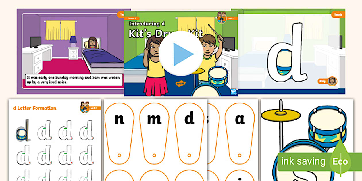 'd' phoneme Lesson Plan - Level/ Phase 2 Wk2L4 - Twinkl Phonics