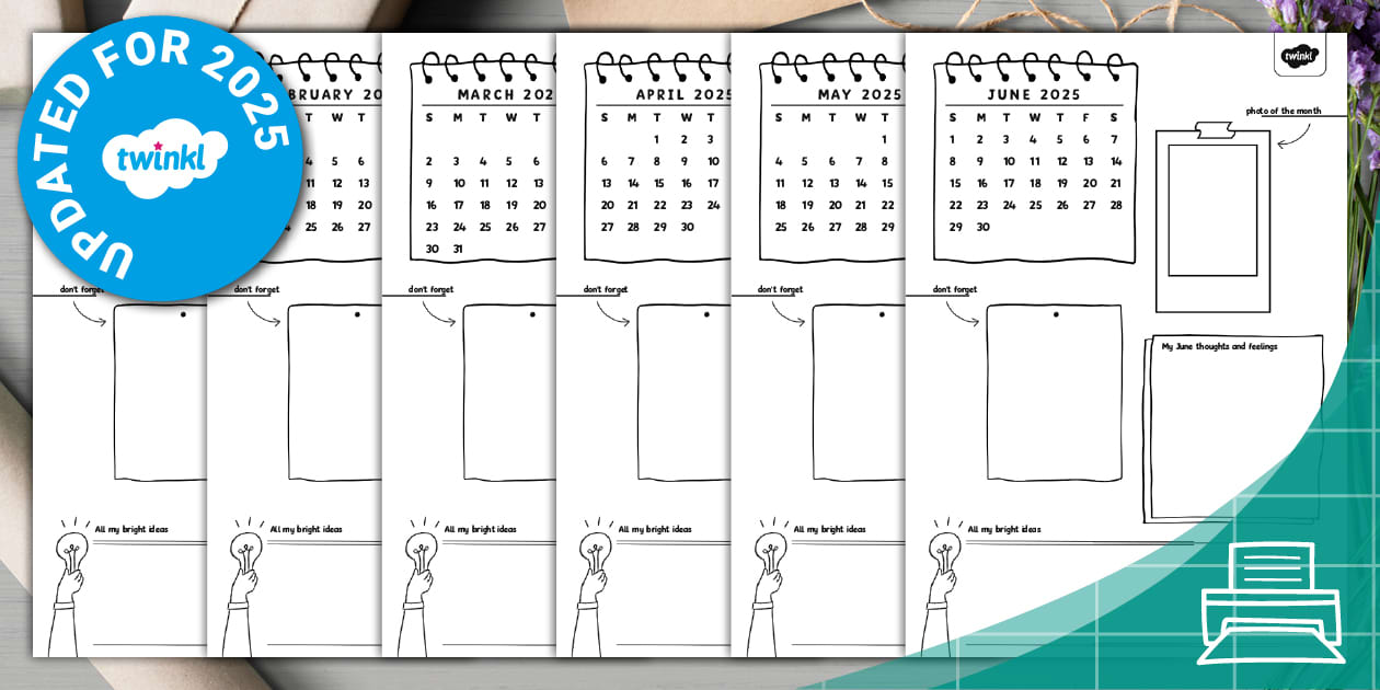 January-December | Month Overview | Bullet Journal | Twinkl